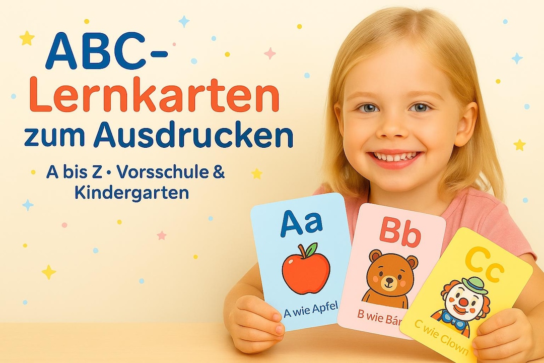 ABC Flashcards to Print | Alphabet Cards German A–Z | Preschool ...