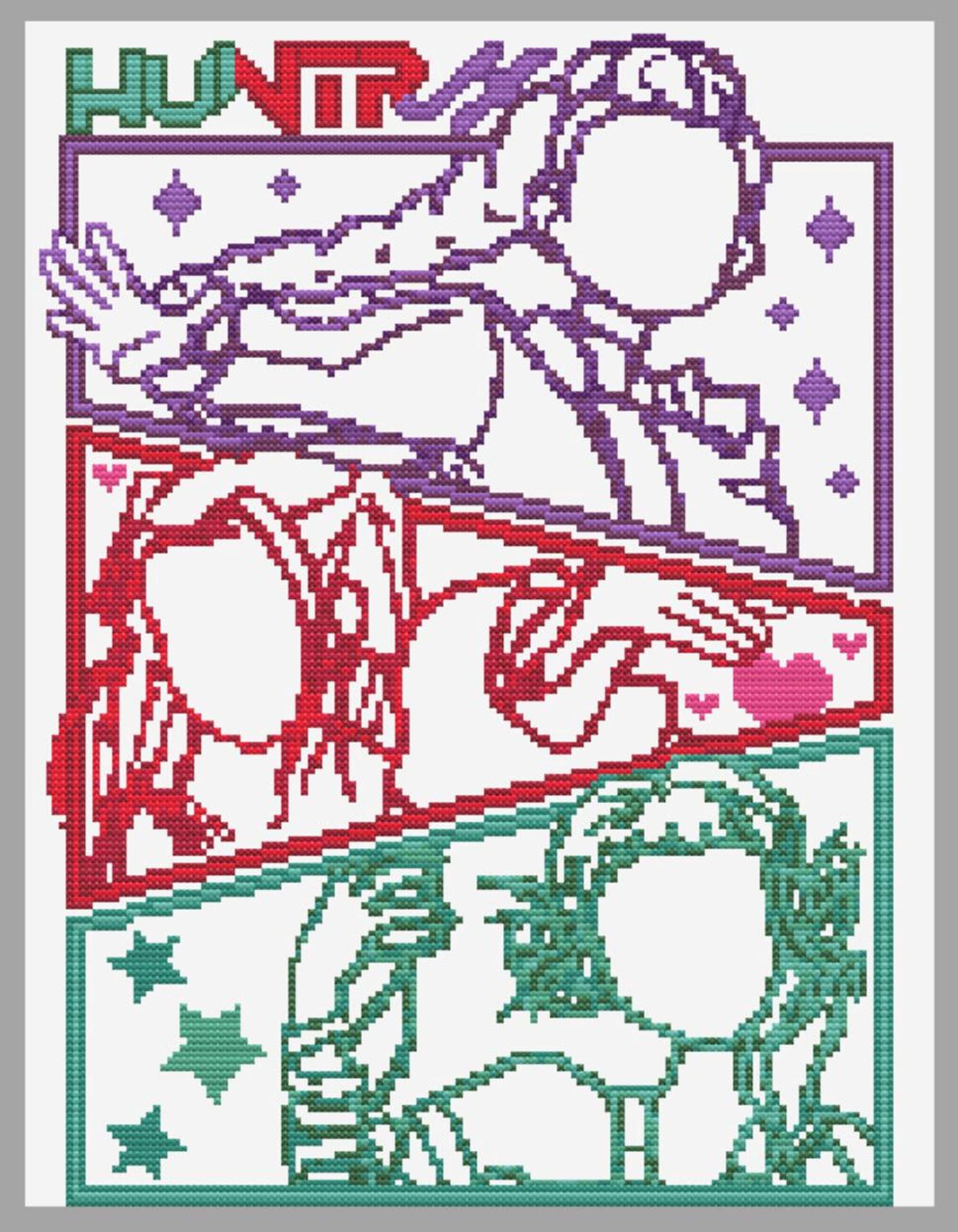 Huntrix Cross Section Colors Silhouette Kpop Demon Hunters - Etsy
