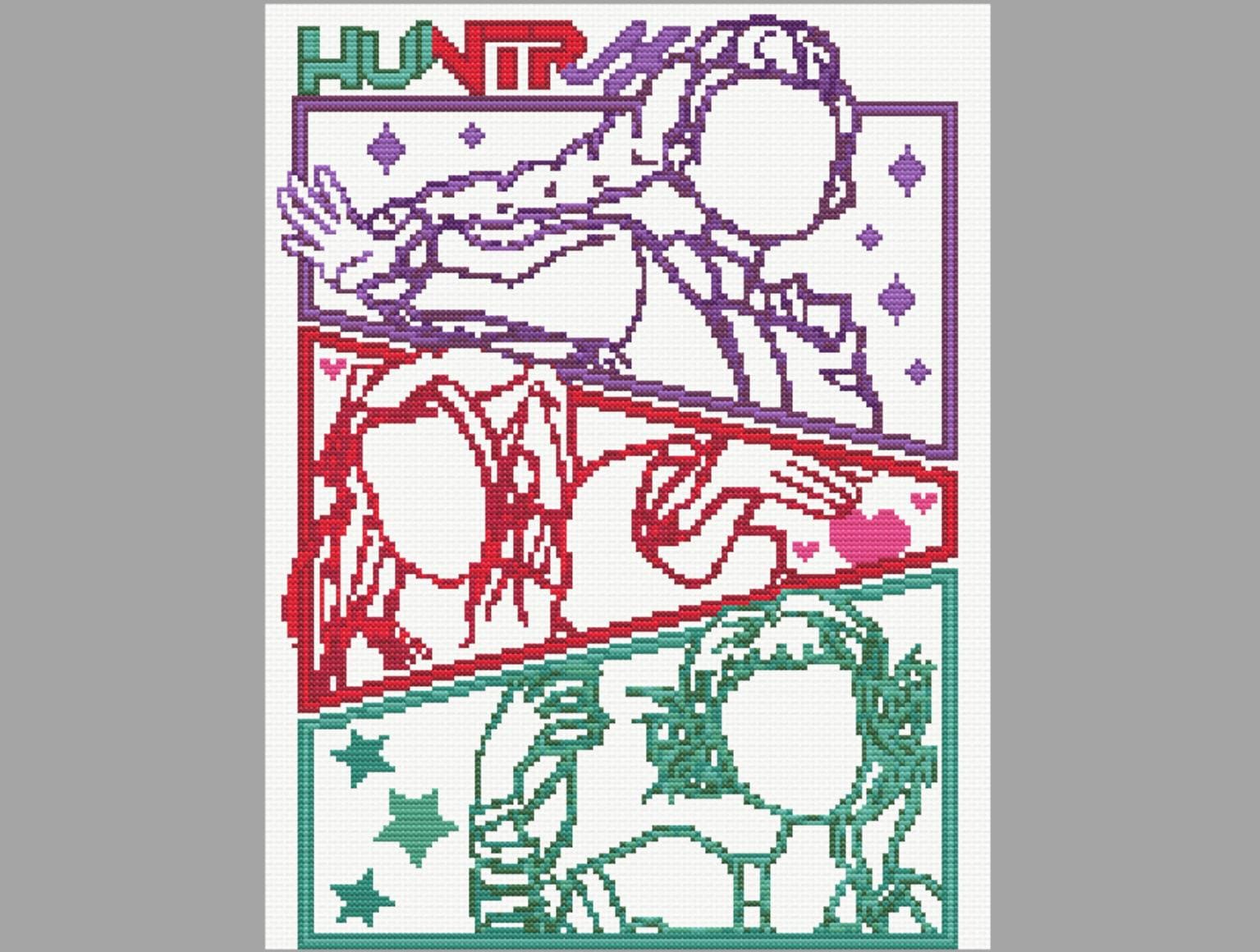 Huntrix Cross Section Colors Silhouette Kpop Demon Hunters - Etsy