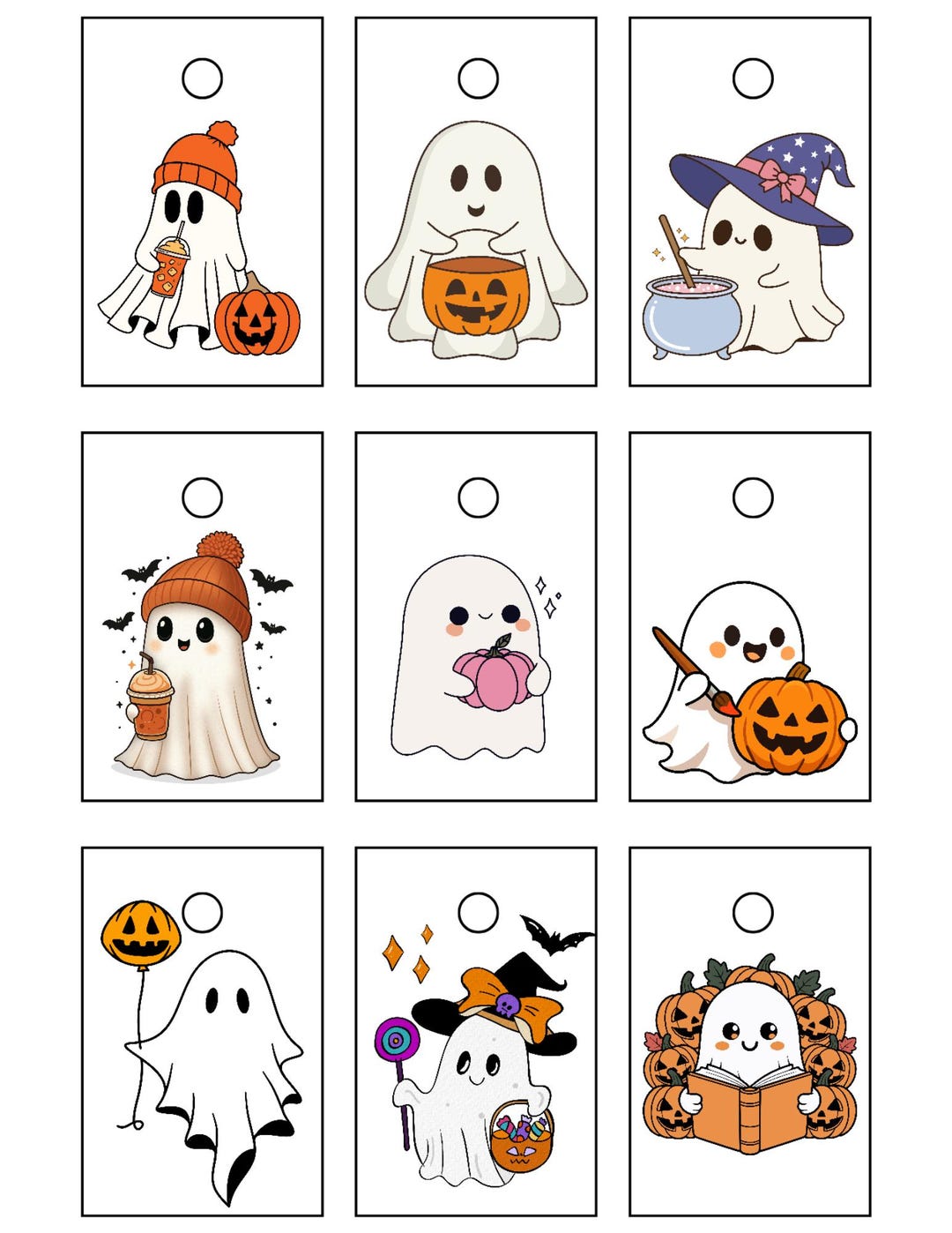 Cute Ghost Halloween Gift Tags (printable) - Etsy