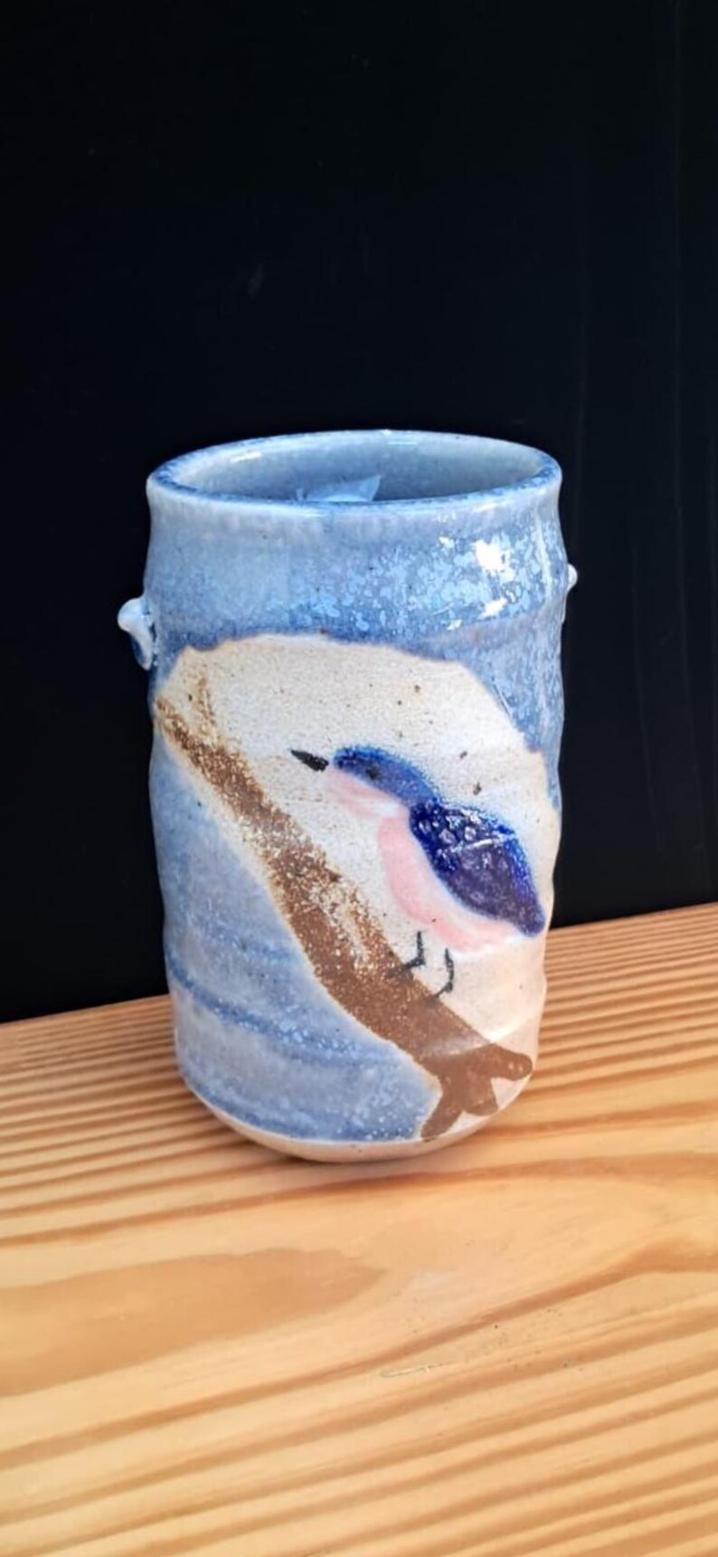 Susan Beecher Vintage Bird Stoneware Vase Signed - Etsy