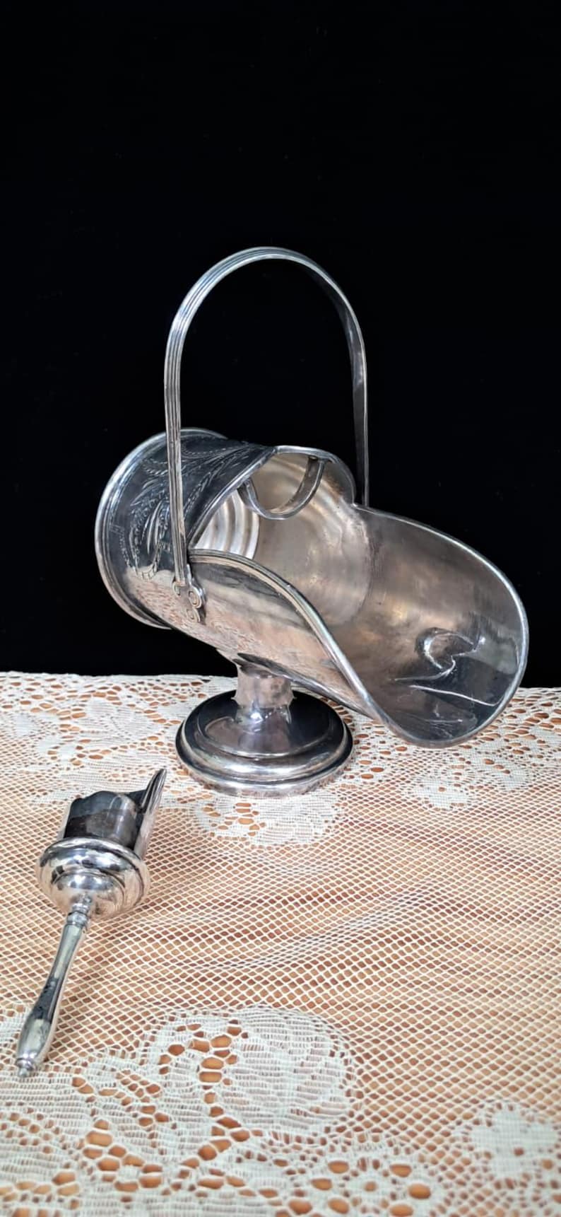 Antique Silverplate Sugar Scuttle With Scoop Victorian Tea Decor - Etsy