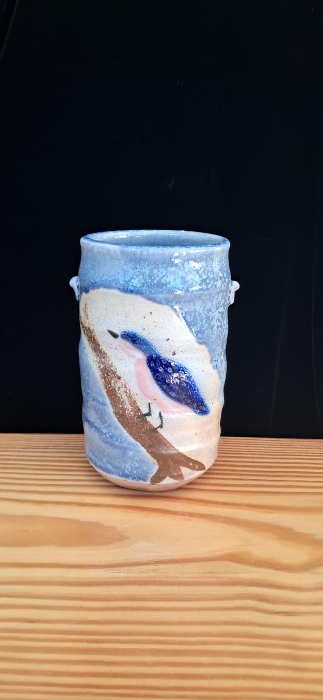 Susan Beecher Vintage Bird Stoneware Vase Signed - Etsy