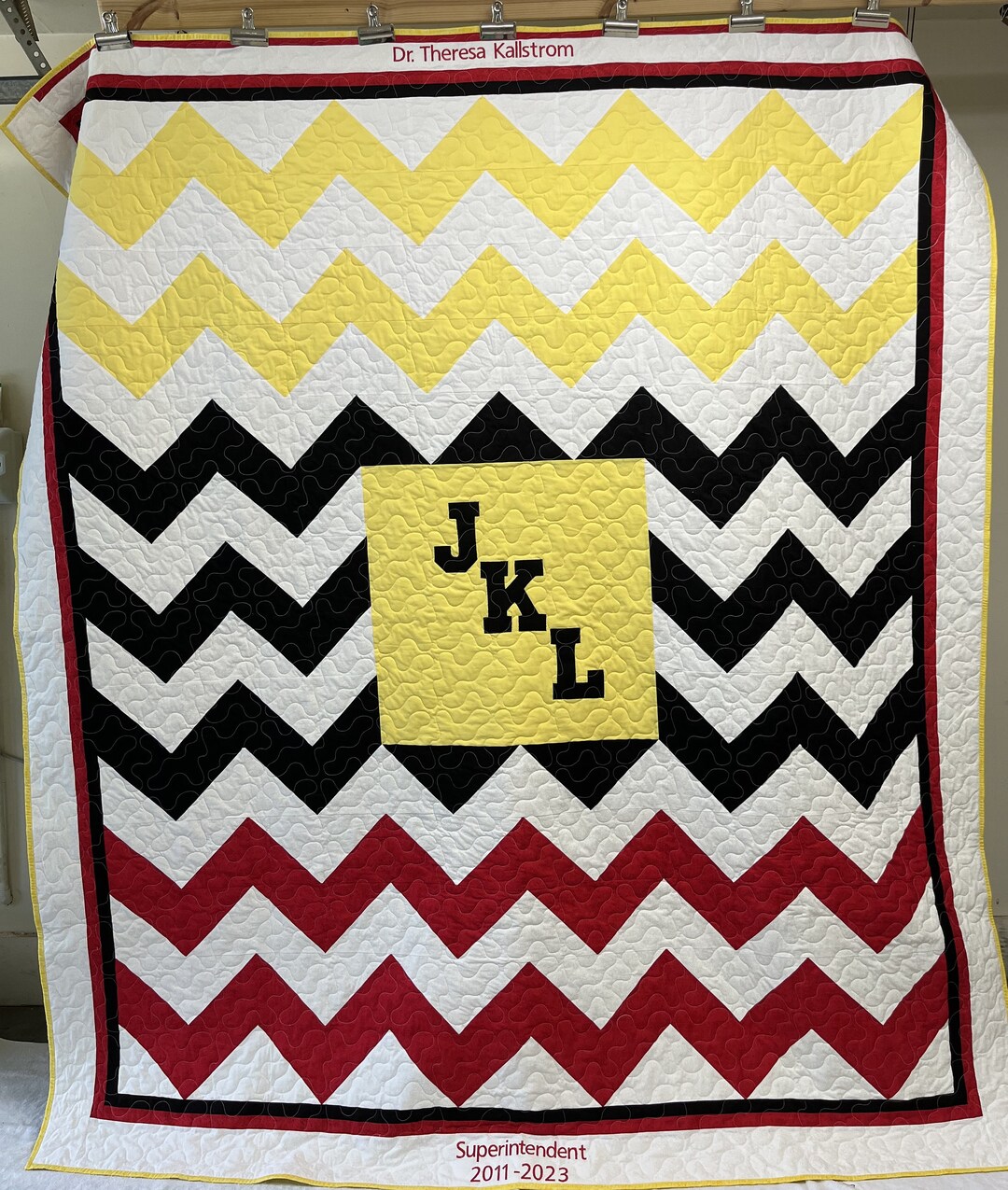 Retirement Quilt--chevron Design, Queen Size, Personalized With ...