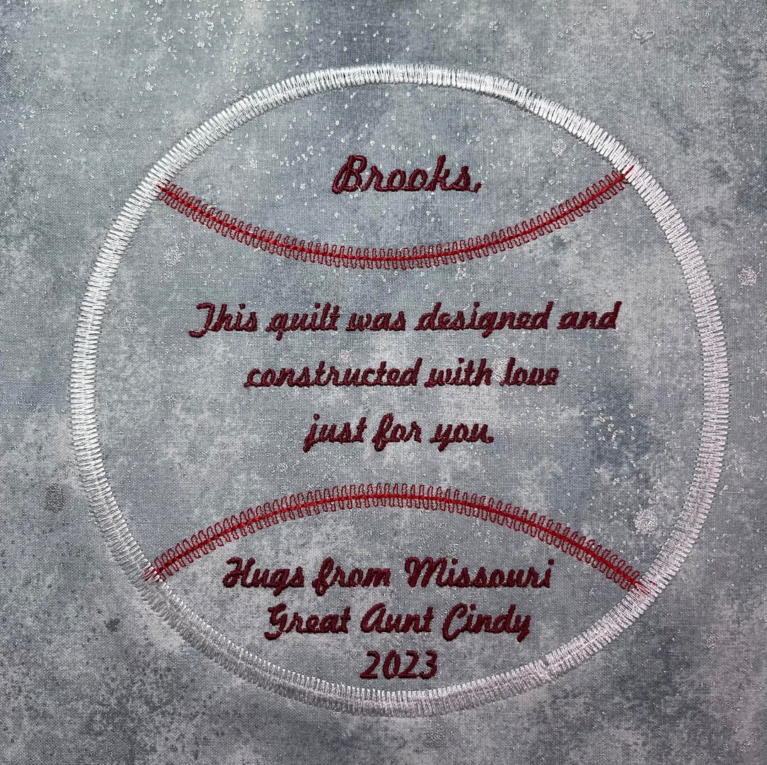 Embroidered Quilt Label: Baseball Theme, Custom Wording - Etsy