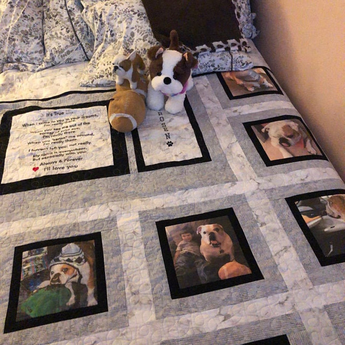 Photo Memory Quilt for Dog Lovers With 24 Pictures - Etsy