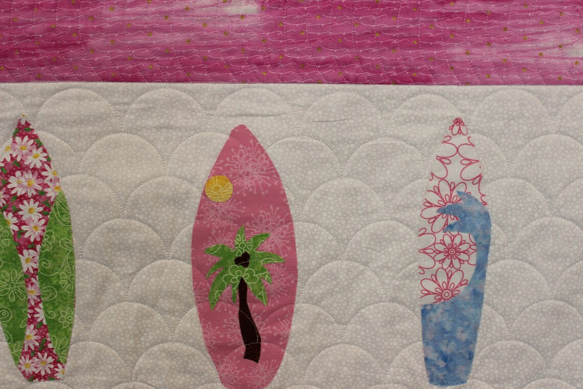 Baby Quilt With a Surfing Theme and Personalized Name and - Etsy