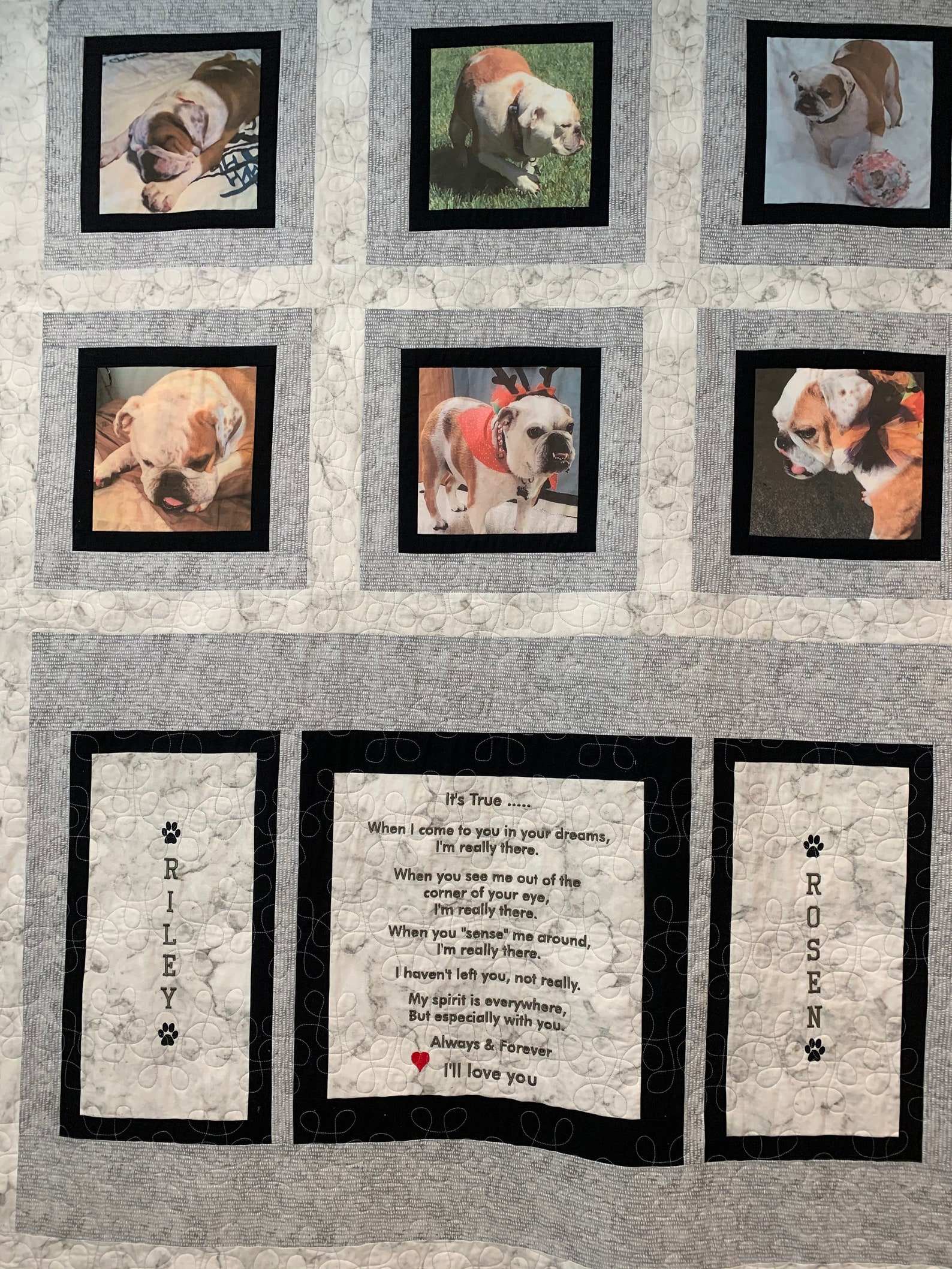 Photo Memory Quilt for Dog Lovers With 24 Pictures - Etsy