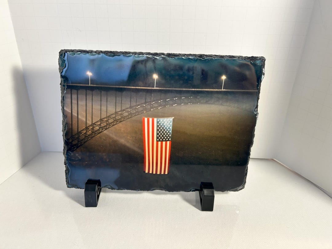 Perrine Bridge Flag Slate Photo - Etsy