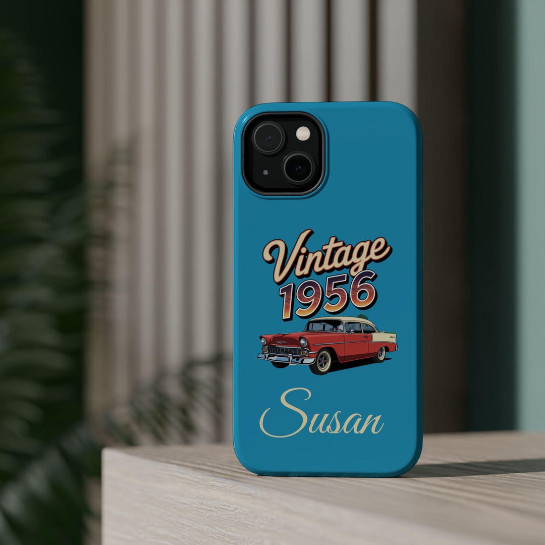 Vintage 1956 Classic Car Phone Case | Personalized Name - Etsy