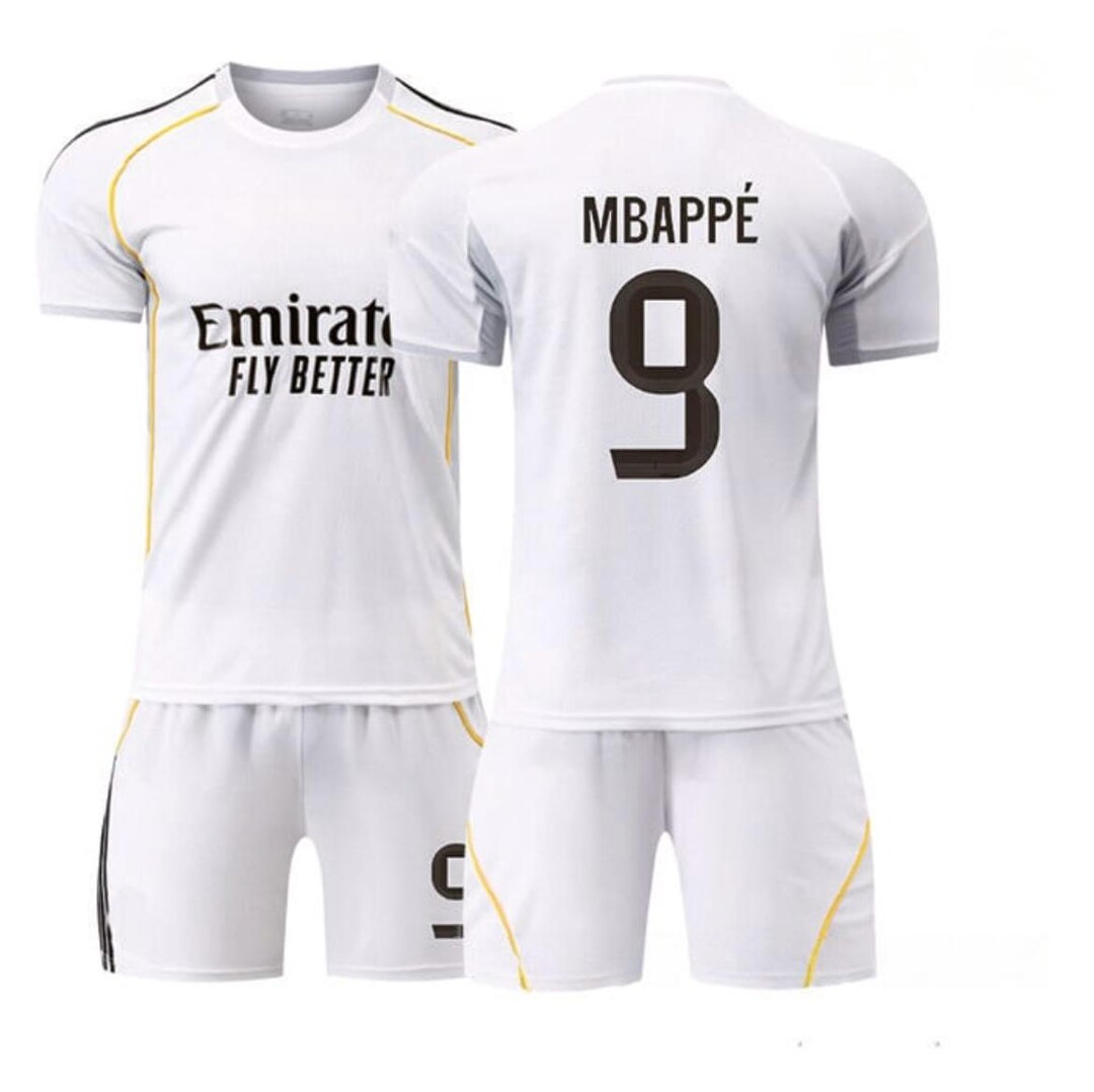 Custom Mbappé White Soccer Jersey Set | Real Madrid Inspired Football ...