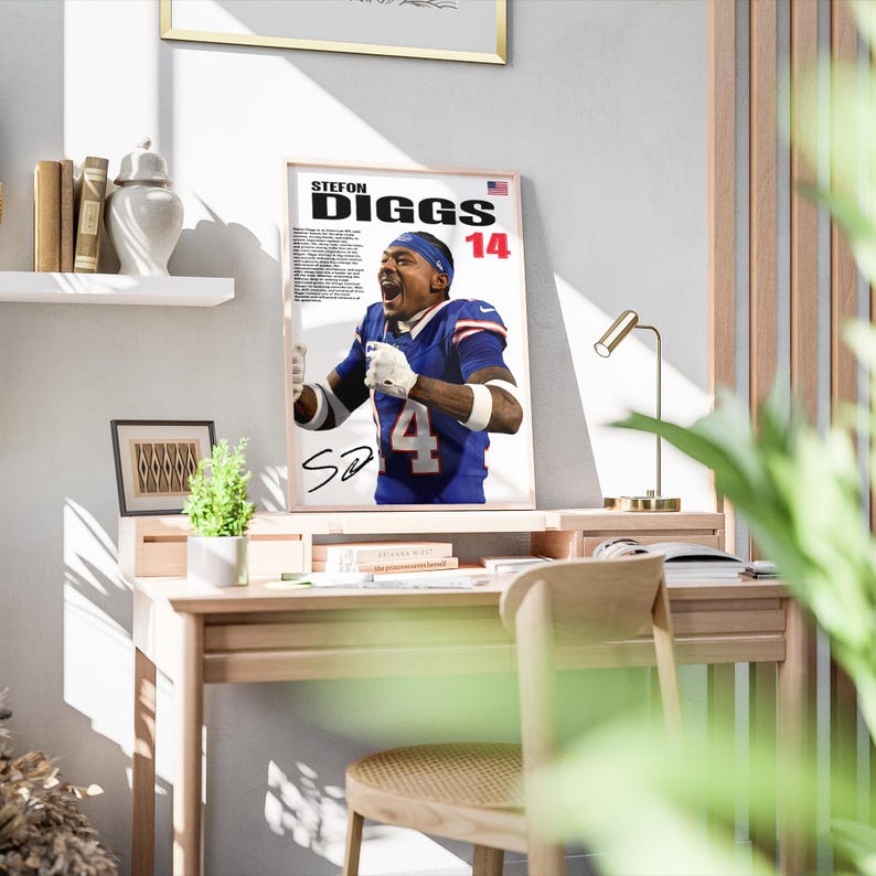 Stefon Diggs Digital Poster, Sports Poster Printable | Digital Sports ...