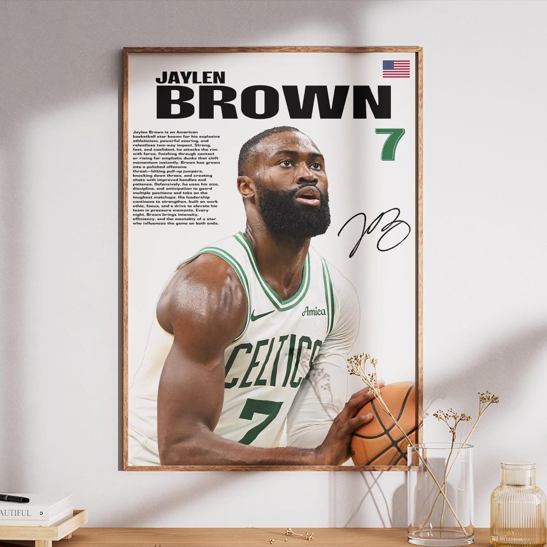 Jaylen Brown Digital Poster | Sports Poster Printable | Digital Sports ...