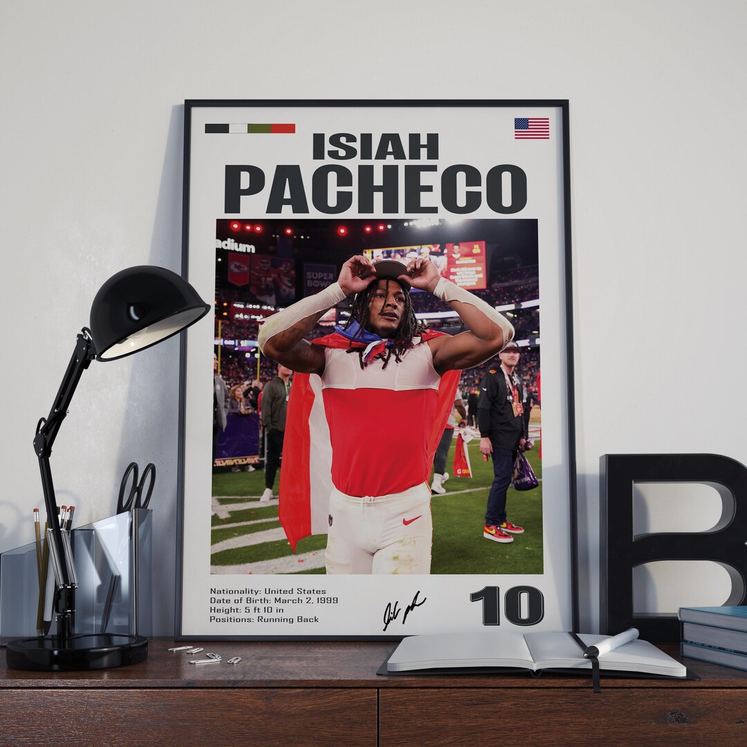 Isiah Pacheco Poster | American Football Wall Art Printable | Printable ...