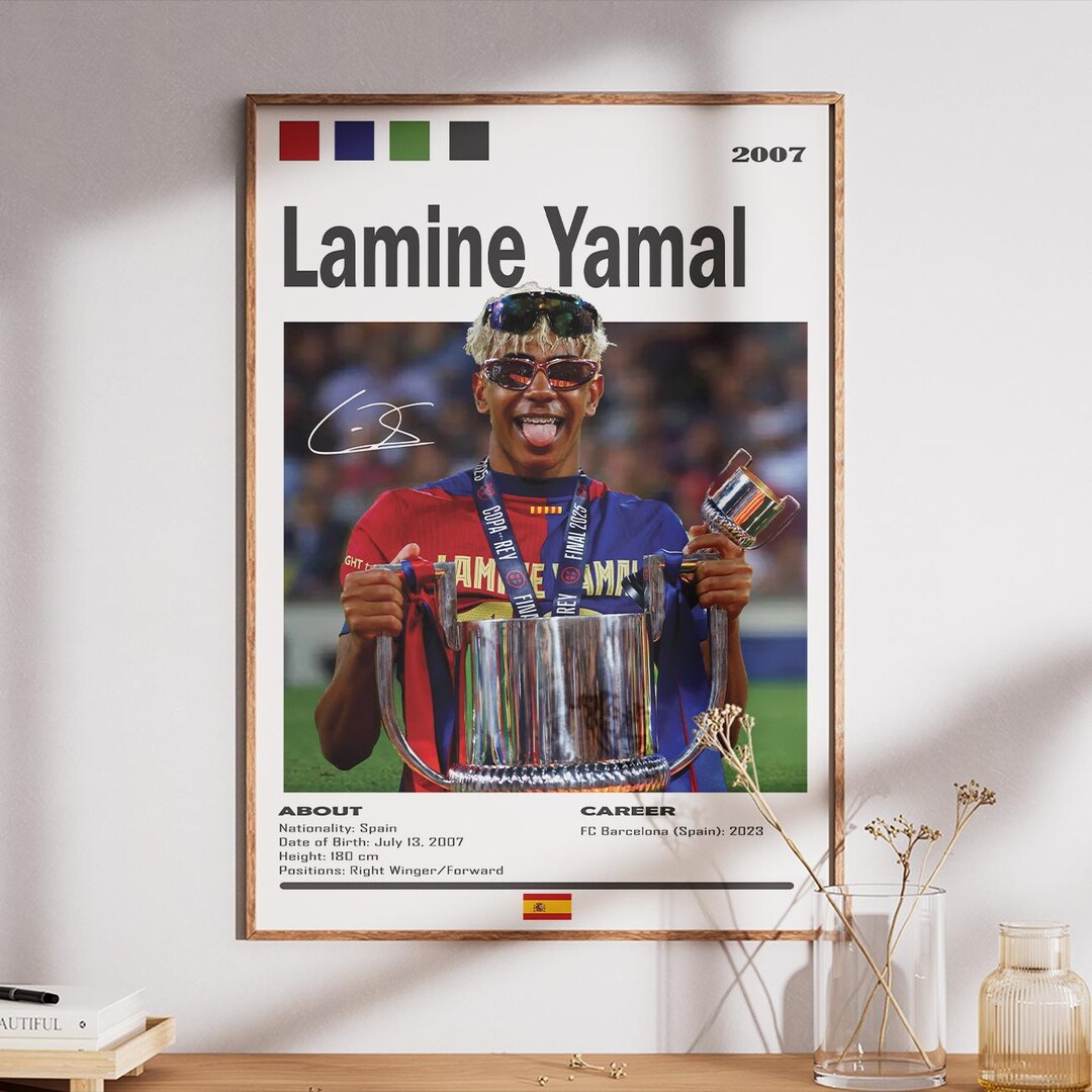 Lamine Yamal Poster | Football Poster Printable | Soccer Wall Art ...