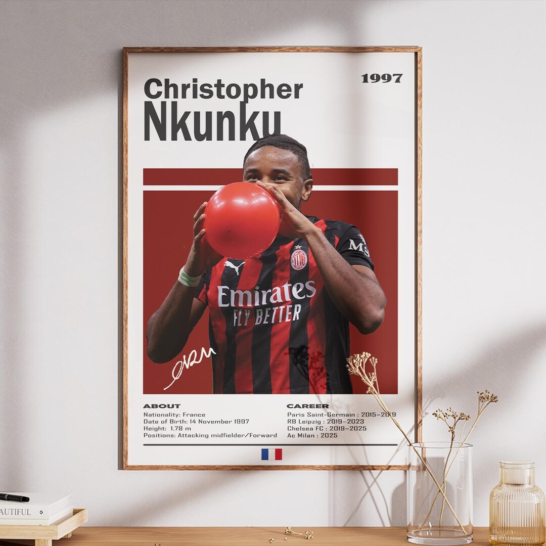 Nkunku Poster | Football Poster Printable | Soccer Wall Art Digital ...