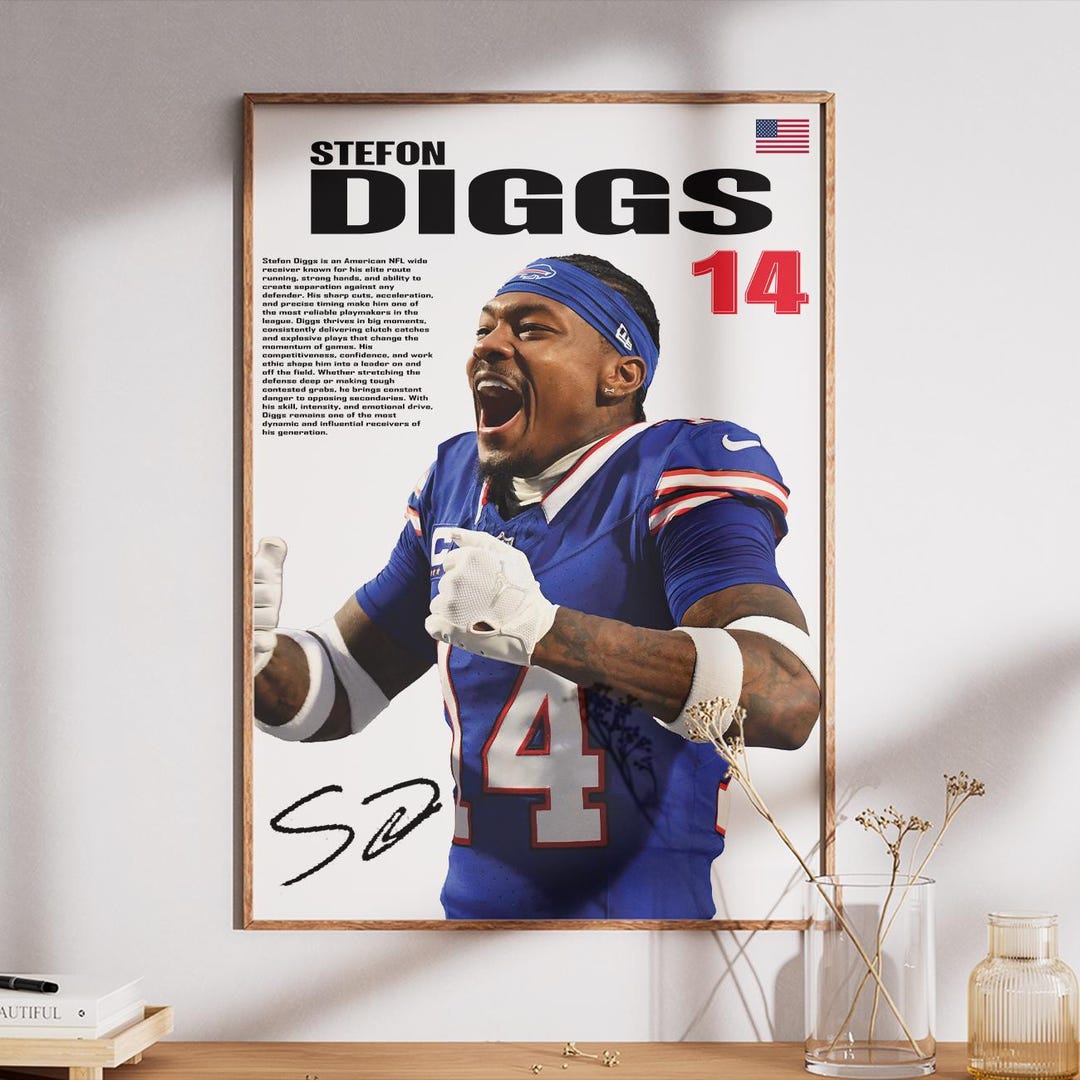 Stefon Diggs Digital Poster, Sports Poster Printable | Digital Sports ...
