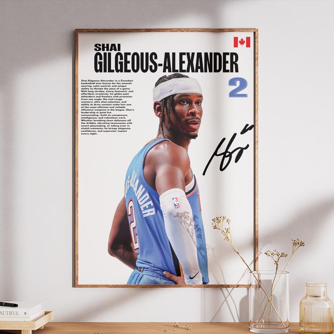 Shai Gilgeous-alexander Poster | Sports Poster Printable | Digital ...