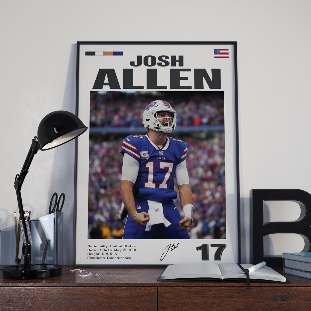 Josh Allen Poster | American Football Poster Printable | Man Cave Decor ...