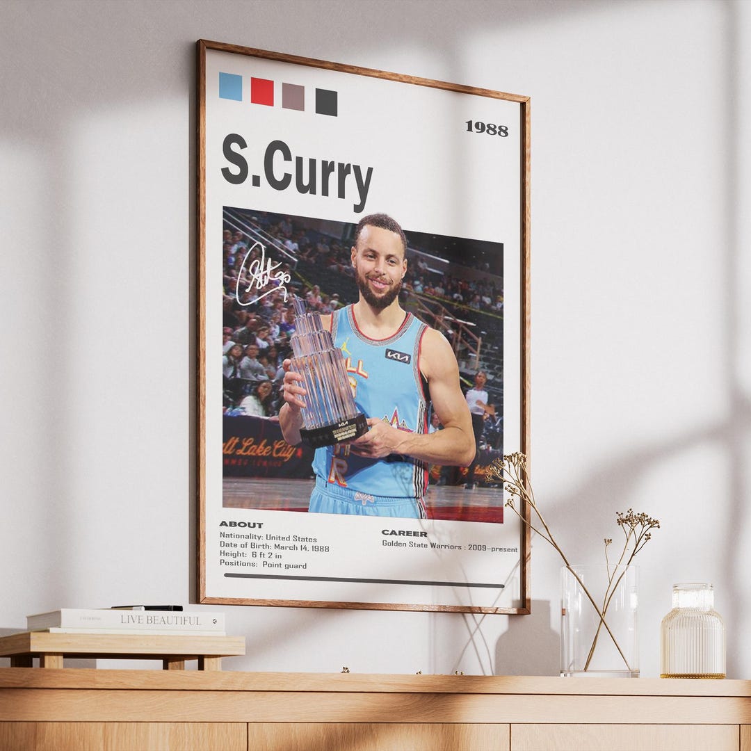Stephen Curry Digital Poster | Sports Poster Printable | Digital Sports ...