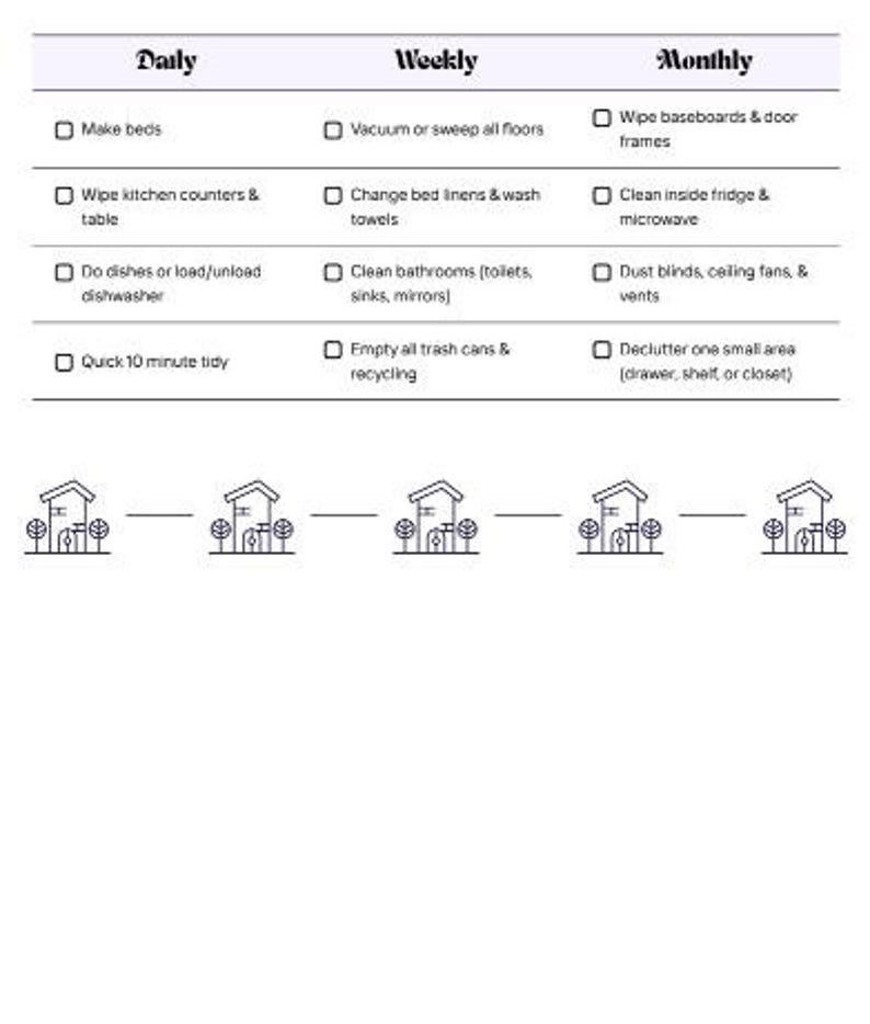 Boho Cleaning Checklist PDF, Printable Home Cleaning Schedule ...