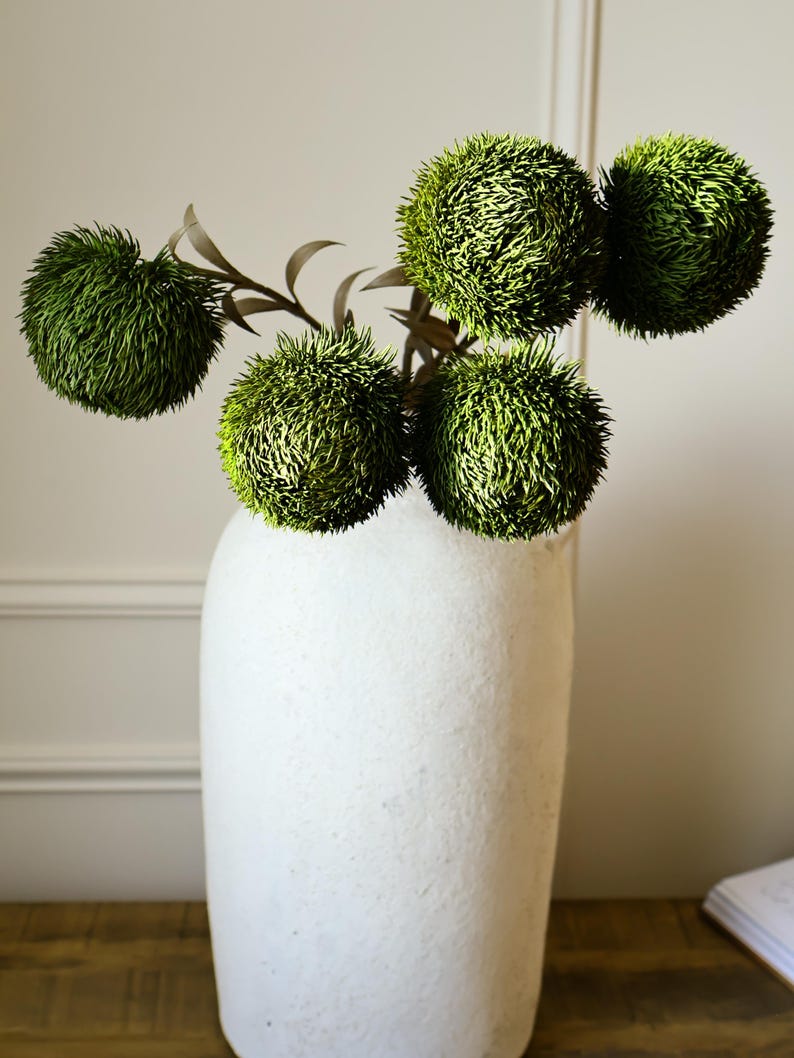 Real Touch Green Dianthus Ball Stem – Artificial Plant for Home Decor ...