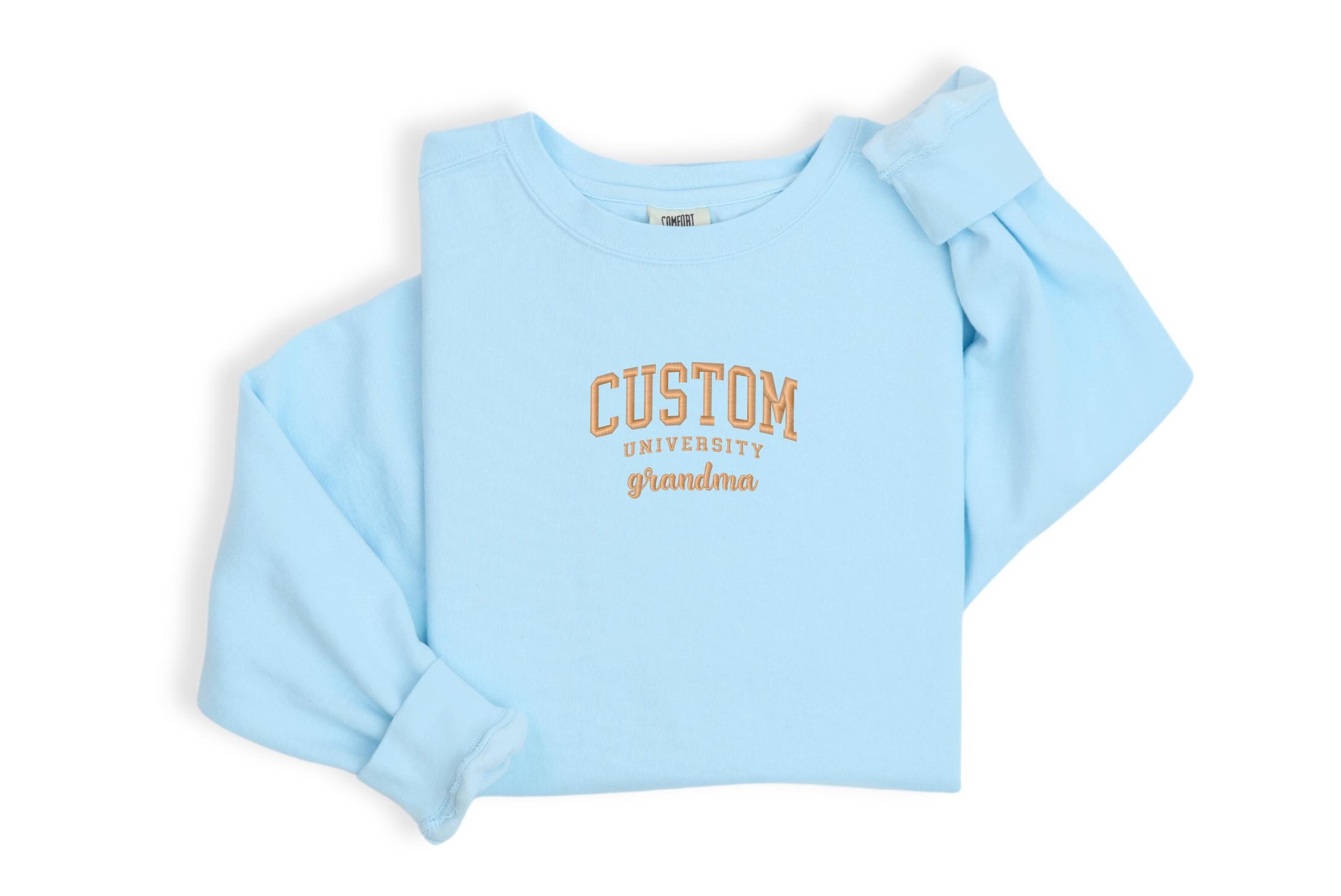 Custom University Grandma Embroidered Shirt, Comfort Color Custom ...