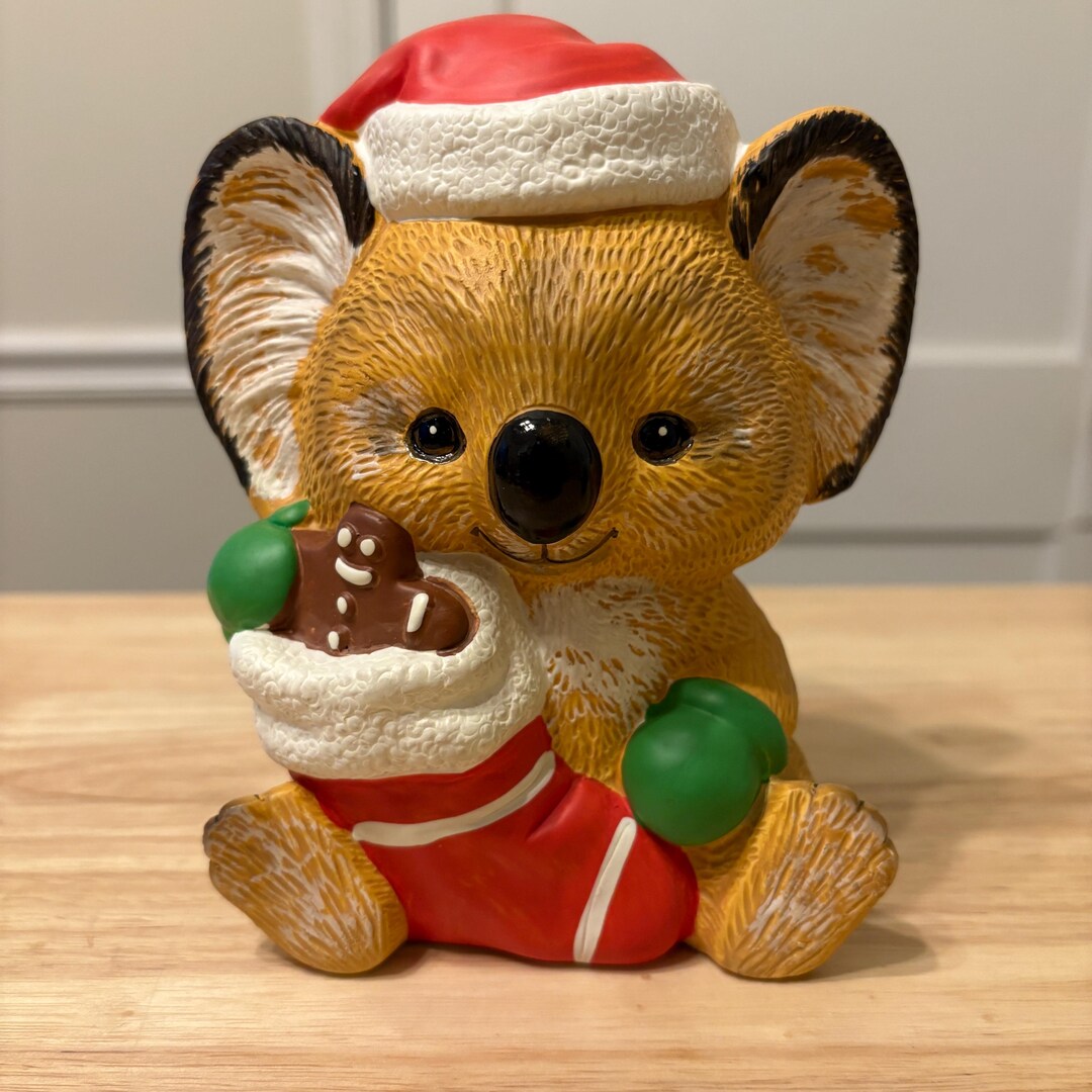 Vintage Enesco Koala Ceramic 6” Christmas Critter Sitters 1983 Piggy ...