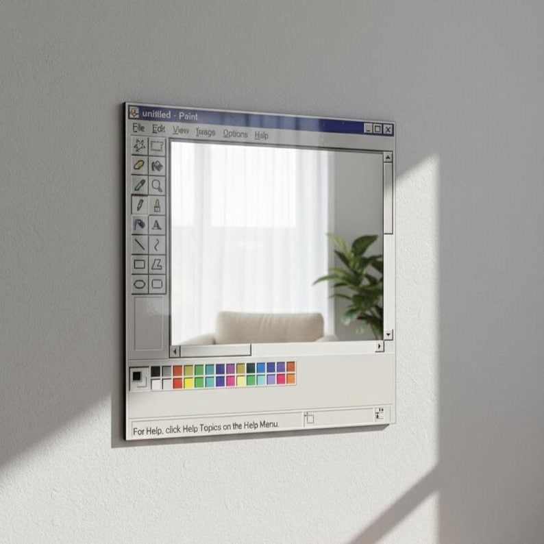 Retro MS Paint Vinyl Mirror Wall Decor - Etsy