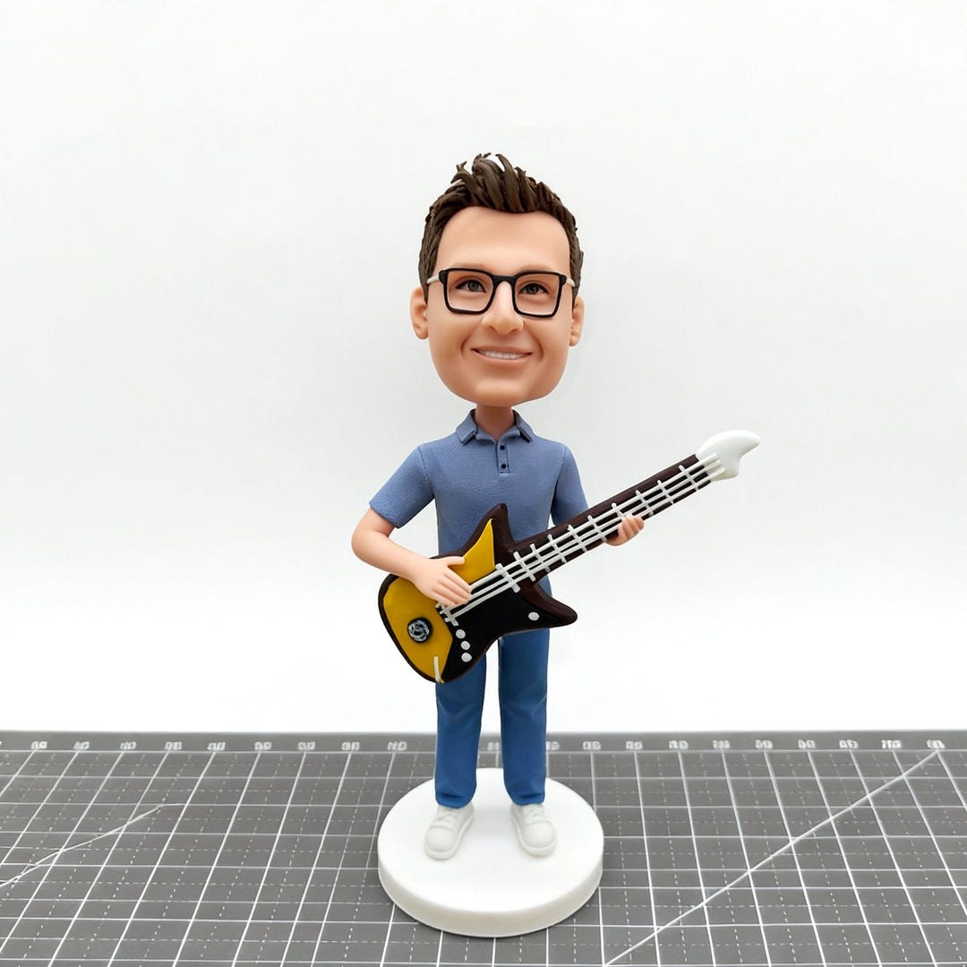 Custom Men's Bobblehead | Handmade Figurine, Musician Gift - Etsy