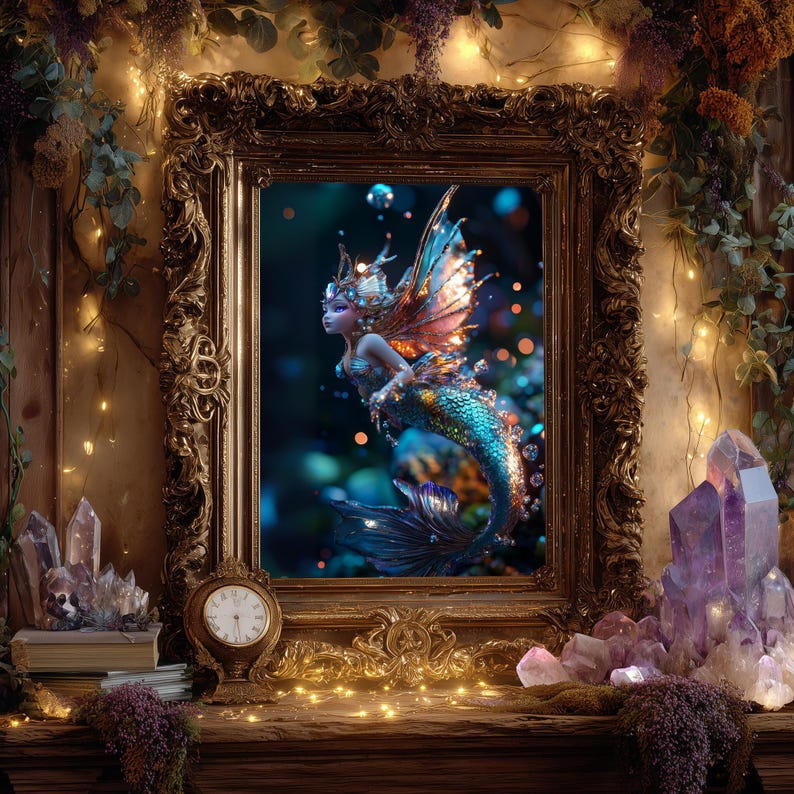 Enchanted Fairy Art Print - Mystic Fantasy Wall Decor, Ethereal Magical ...