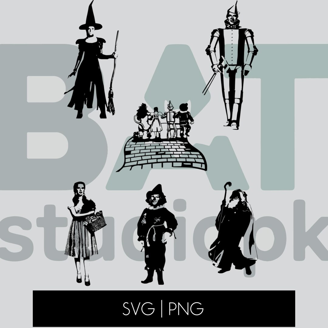 Wizard of Oz Characters SVG PNG, Tin Man Svg, Cowardly Lion Svg ...