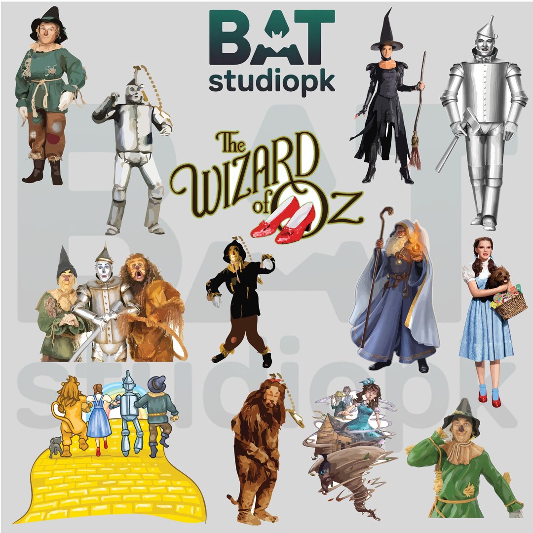 Wizard of Oz Characters SVG, Tin Man Svg, Cowardly Lion Svg, Scarecrow ...