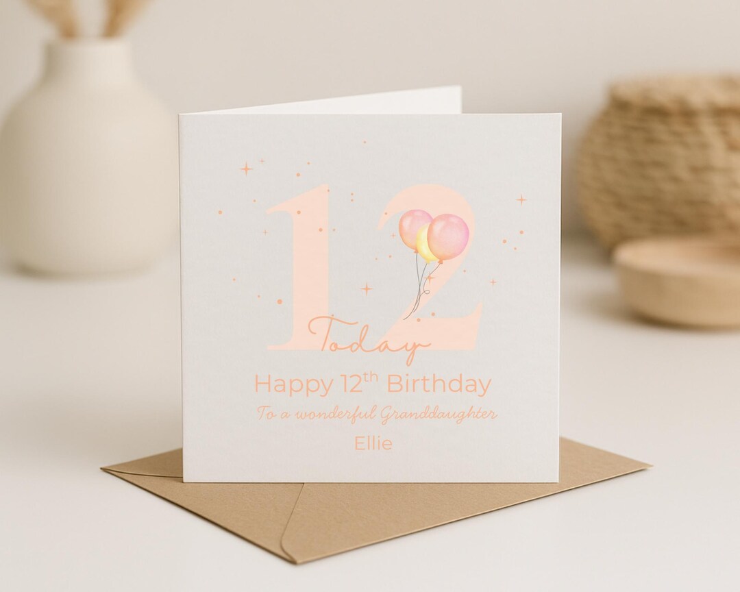 12th Birthday Card for Her | Personalised Gift for Her | Daughter 12th ...
