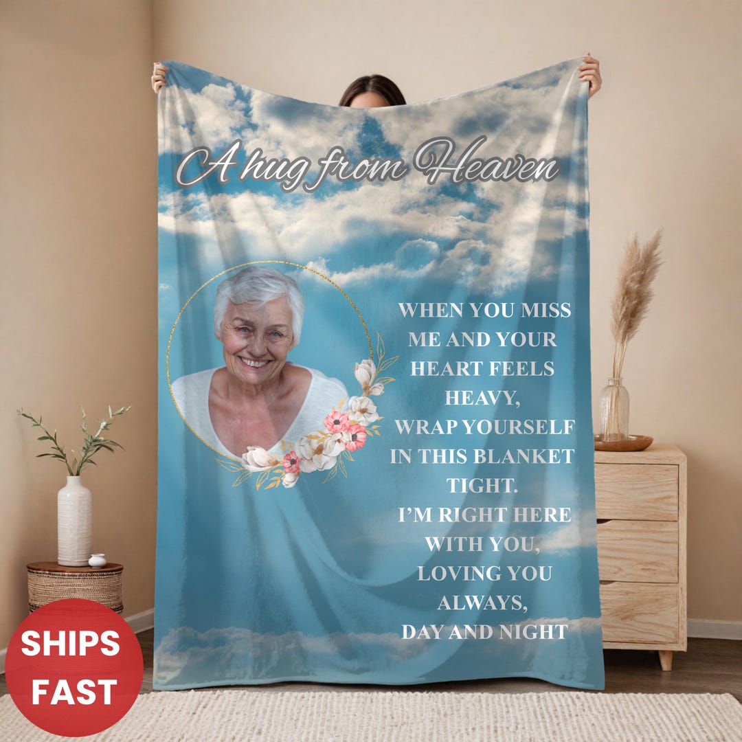 Personalized Memorial Blanket, Sympathy Gift for Loss of Mom or Dad ...