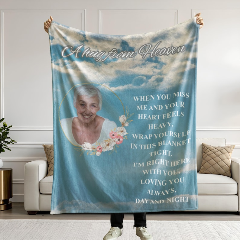 Personalized Memorial Blanket, Sympathy Gift for Loss of Mom or Dad ...