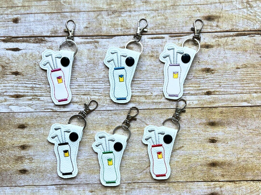 Embroidered Golf Bag Keychain: Faux Leather Golf Lover Gift - Etsy