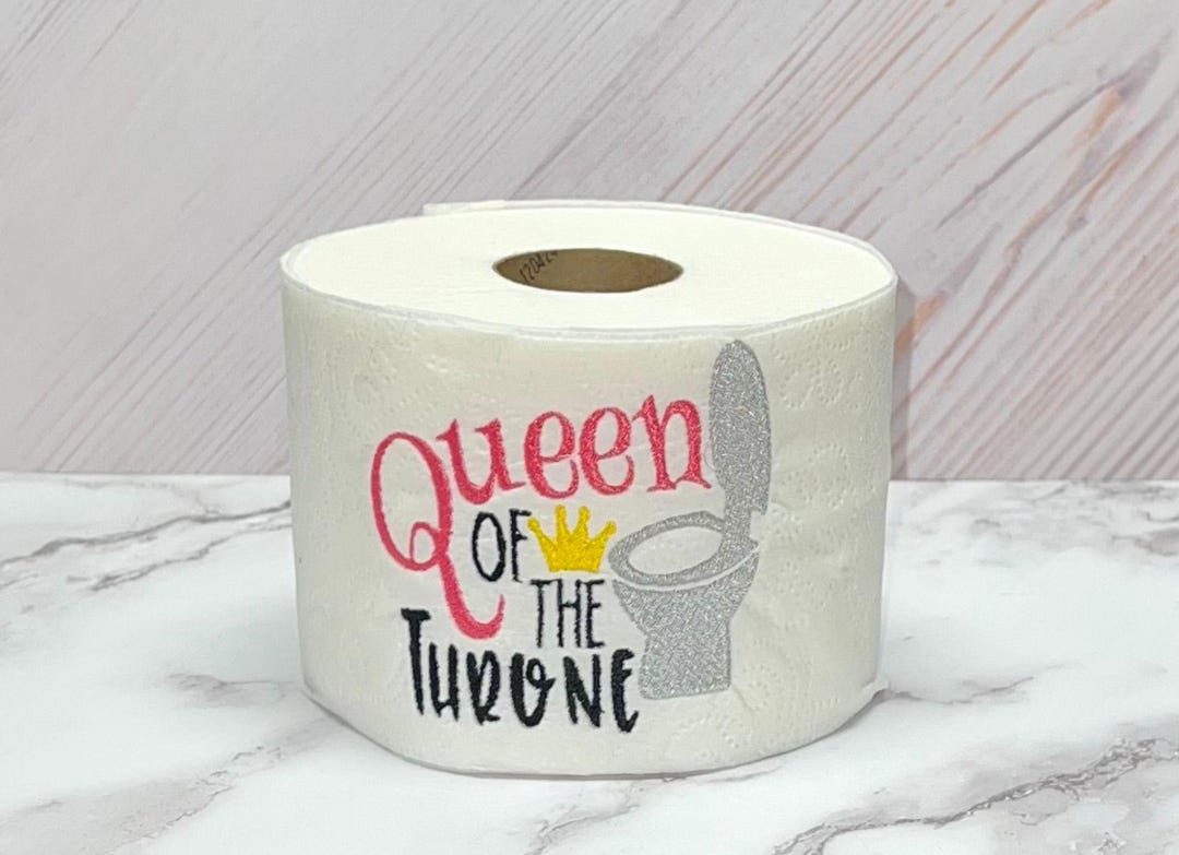 Embroidered Toilet Paper, Queen of the Throne Funny Gag Gift, Novelty ...