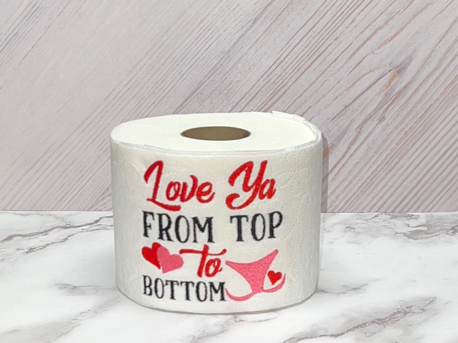 Embroidered Toilet Paper, “love Ya From Top to Bottom” Funny Gag Gift ...