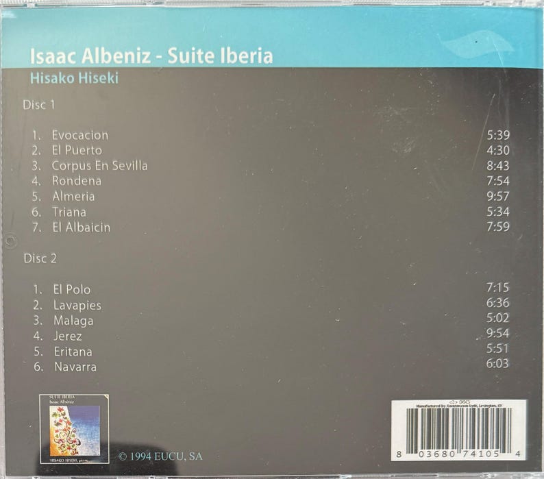 Isaac Albeniz, Suite Iberia, Hisako Hiseki (2 X Audio CD-R) - Etsy