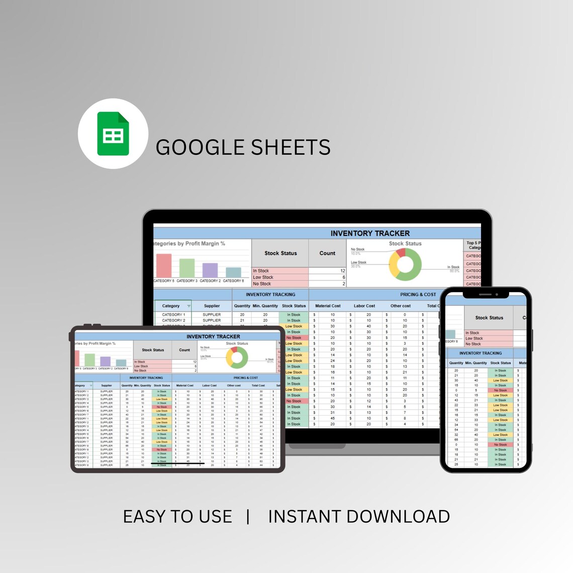 Inventory Tracker Template Spreadsheet Small Business, Inventory Stock ...