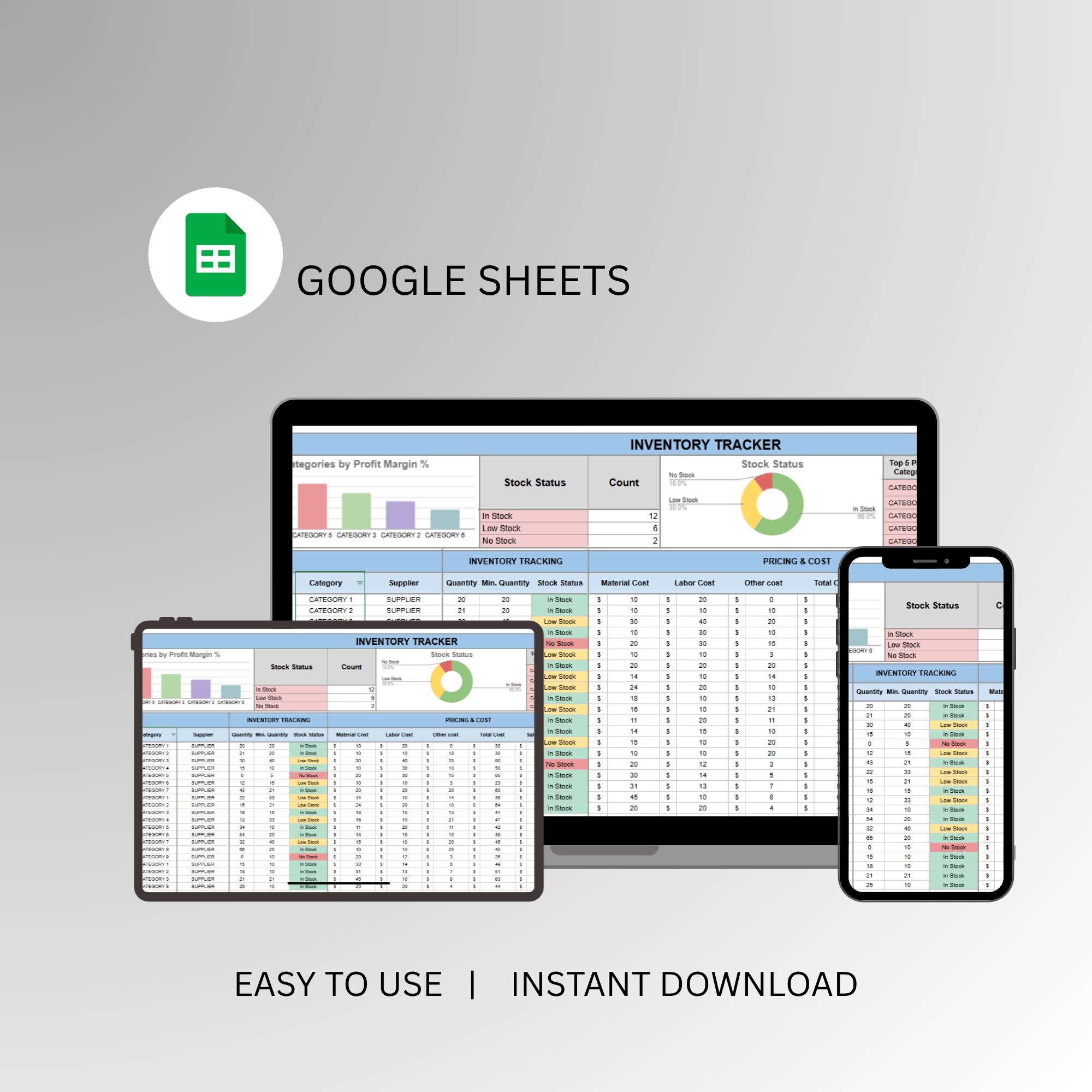 Inventory Tracker Template Spreadsheet Small Business, Inventory Stock ...