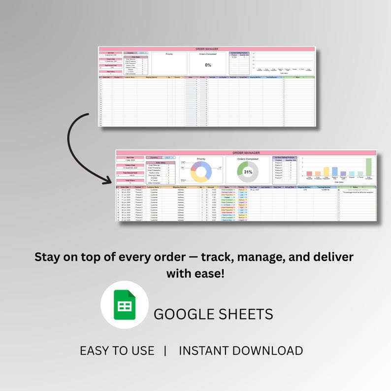 Order Tracker Spreadsheet Google Sheets| Small Business Status ...