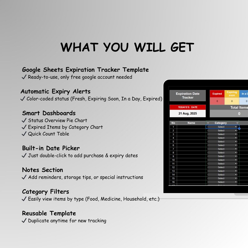 Expiration Date Tracker |google Sheets Expiration Date Template ...