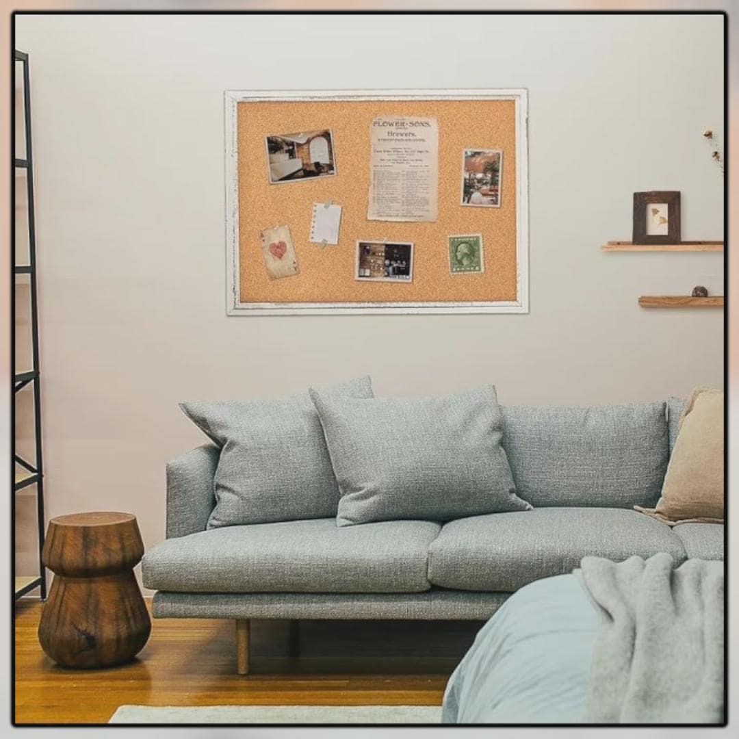 Cork Bulletin Board | Rustic Wood Frame, Office, Home, Classroom ...