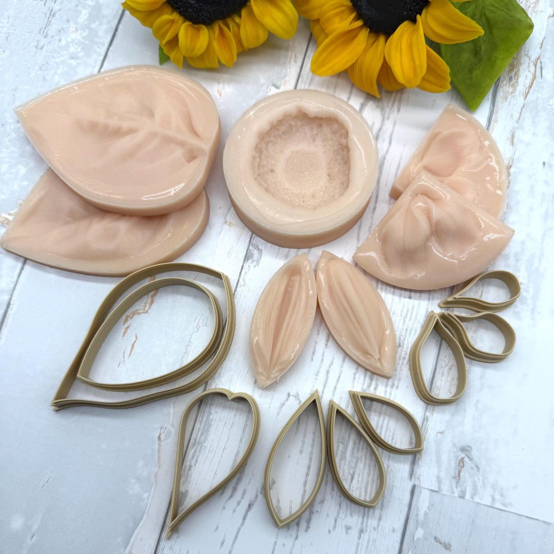 Sunflower Silicone Veiner and Cutter Set – Petals, Sepals, Leaves ...