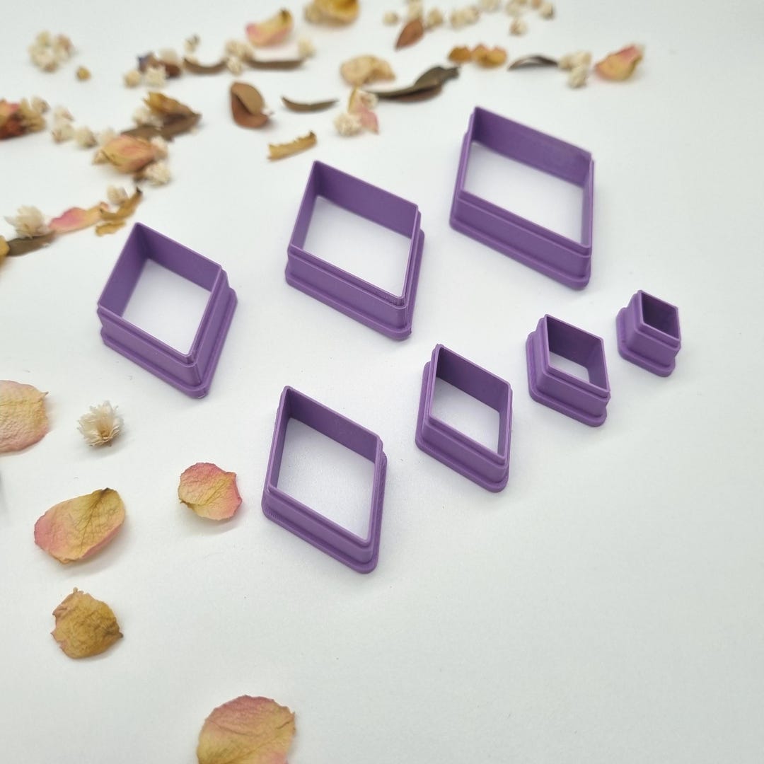 Diamond Basic Polymer Clay Cutters, Rhombus Rectangular Clay Cutter ...