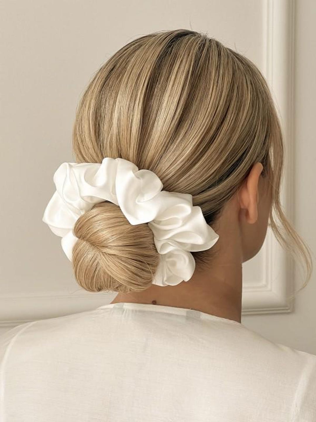 Satin Large Scrunchie – Large, Shiny and Elegant Hair Tie, Soft and ...