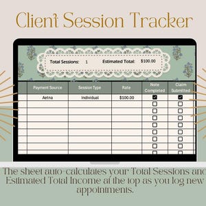 Vintage Caseload Tracker | Therapist Client Log Spreadsheet ...
