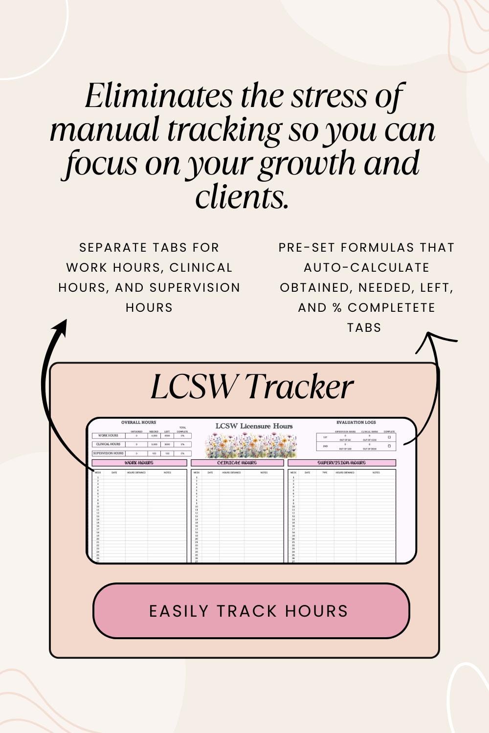 LCSW Licensure Hours Tracker and Log | Digital Social Work Licensure ...